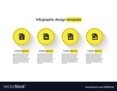 Set Zip File Document Otf  And  Business Vector Image