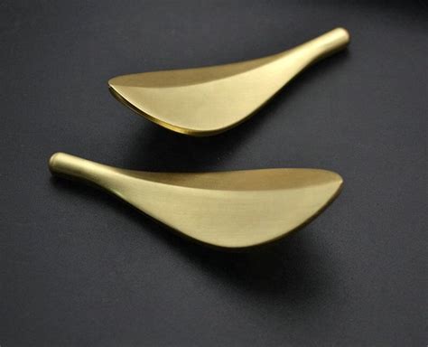 Leaf Brass Knob Kitchen Cabinet Knob Drawer Knob Etsy