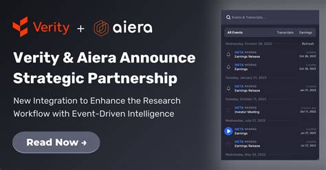 Aiera On Linkedin Verity And Aiera Announce Strategic Partnership And Integration To Enhance…