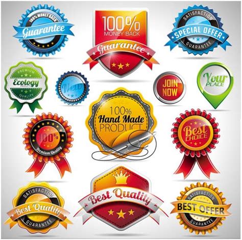 Shiny Web Labels Vector Free Download