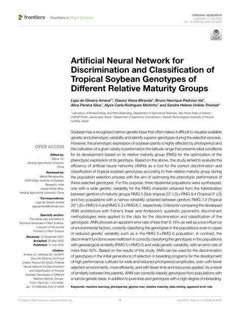 Pdf Artificial Neural Network For Discrimination And Classification