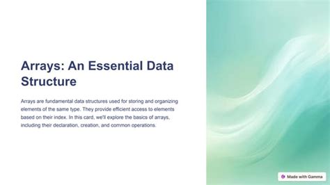 Ppt On Arrays In C Programming Languagepptx