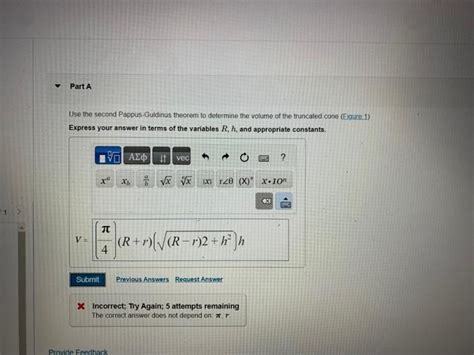 Solved Figureuse The Second Pappus Guldinus Theorem To