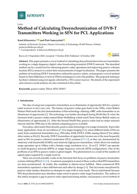 Method Of Calculating Desynchronization Of Dvb T Transmitters Working In Sfn For Pcl
