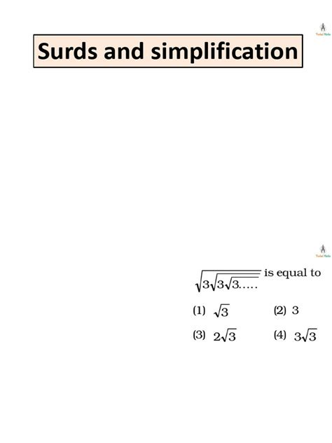 Surds And Simplification Series Q Pdf