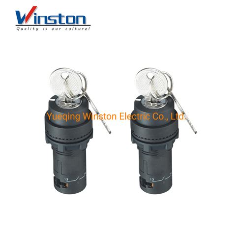 Self Reset 3 Position Push Button Switch With Key Rotary Switch 22mm 2 Contact Rotary Switch