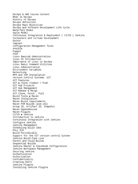 Devops And Aws Course Content Pdf Computer Mediated Communication