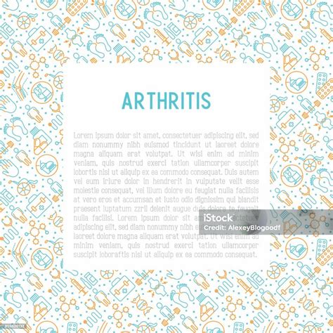 관절염 증상 및 치료의 얇은 선 아이콘 컨셉 관절 비만 패스트 푸드 알콜 약 휠체어에 통증 배너 웹 페이지 인쇄 매체에 대 한