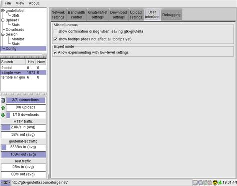 Gtk Gnutella The Graphical Unix Gnutella Client