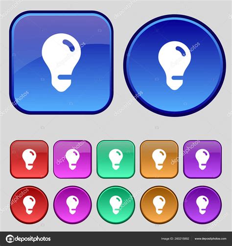 Light Bulb Idea Icon Sign Set Twelve Vintage Buttons Your Stock Illustration By ©yayimages