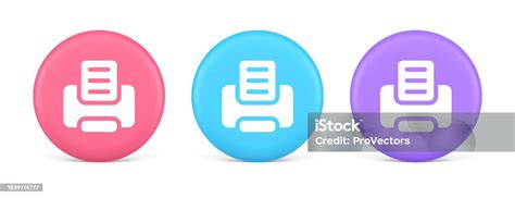 종이 문서 인쇄 버튼 잉크 인쇄물 기술 3d 원형 아이콘 프린터 기계 장치 0명에 대한 스톡 벡터 아트 및 기타 이미지 0명 3차원 형태 공란 Istock