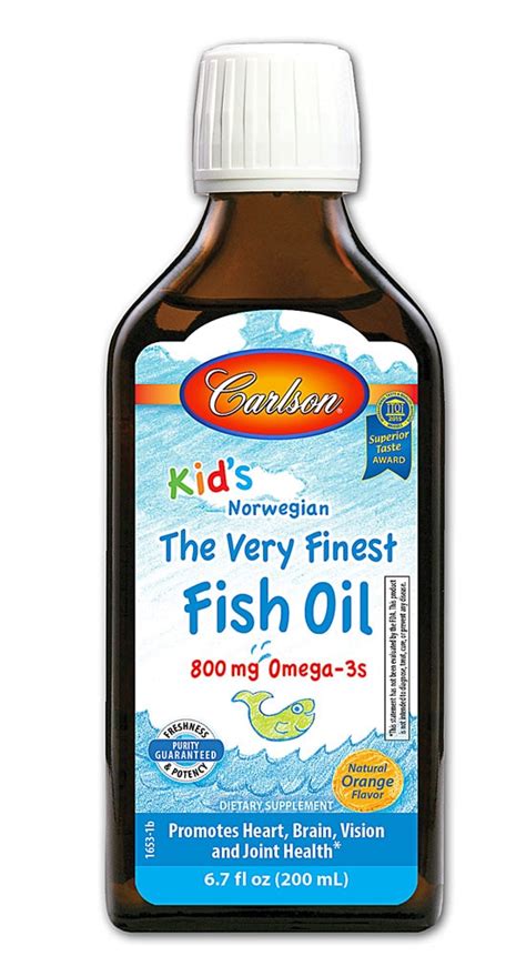 Carlson Kids Norwegian The Very Finest Fish Oil Orange -- 800 mg - 6.7 ...