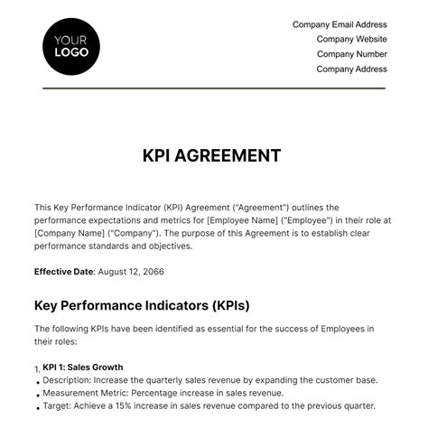 KPI Agreement HR Template Edit Online Download Example Template Net