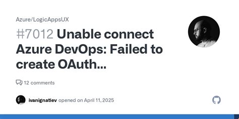 Unable Connect Azure Devops Failed To Create Oauth Connection The Resource Microsoftweb