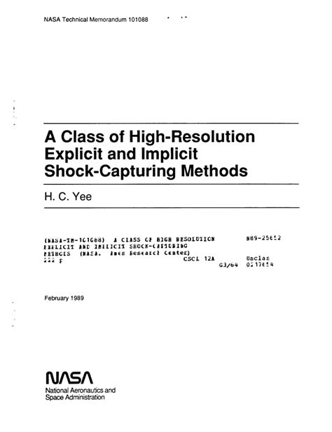 Pdf A Class Of High Resolution Explicit And Implicit Shock Capturing Methods