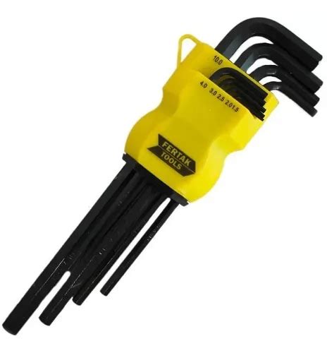 Jogo Chave Hexagonal Longa 9 Peças Profissional Fertak 2406 Parcelamento Sem Juros