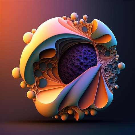 Premium Ai Image A Close Up Of A Colorful Object With A Sphere In The Middle Generative Ai