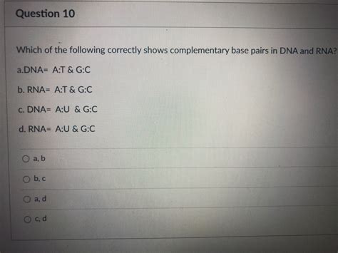 Complementary Base Pairing Rna