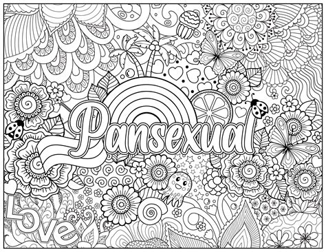 Pansexual Colouring Pride Coloring Printable Colouring Page