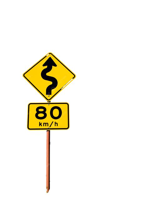 Australia Road Sign Warning Speed Limit Curvy Caution Eighty Curvy PNG Transparent Image And