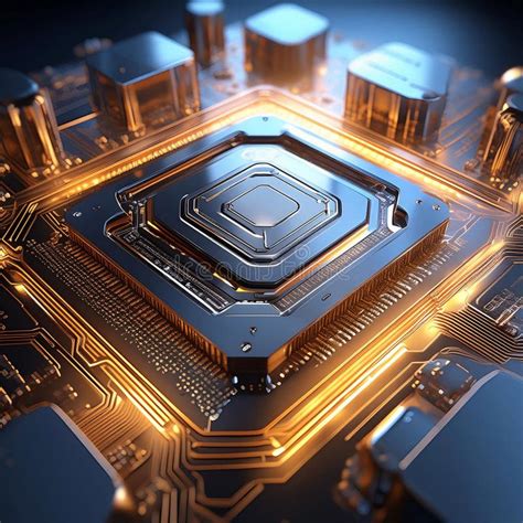 Chip Microchip Electronic Circuit Board Close Up Central Computer