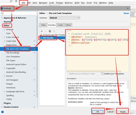 【idea类、方法注释模板】设置含作者、创作日期的类注释设置含返回值类型和参数的方法注释（多个参数分行注释）idea设置作者和日期等注释