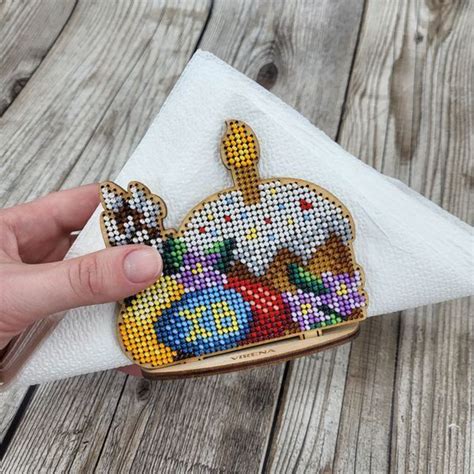 Серветниця 004 Великдень набір для вишивання бісером серветниці Arhibis