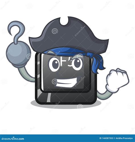 Pirate Button F5 Isolated With The Character Stock Vector Illustration Of Mascot Object