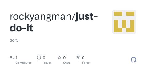 GitHub Rockyangman Just Do It Ddr3