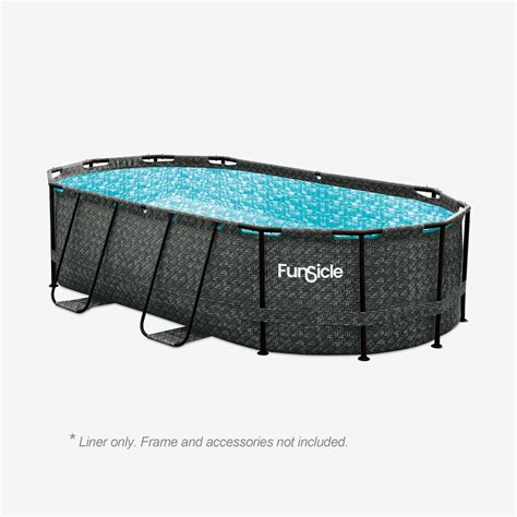 Funsicle 1311 Oval Oasis Designer Pool Liner Dark Herringbone