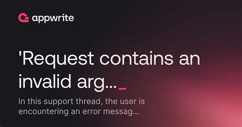 Request Contains An Invalid Argument For Messages Send With Cloud Console Threads Appwrite