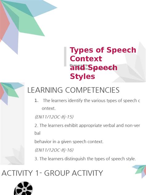 Speech Context And Speech Styles Final Interpersonal Communication Communication