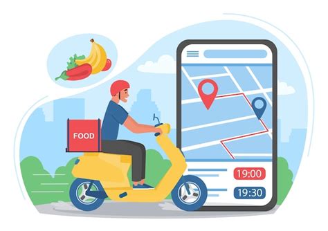 Premium Vector Food Delivery Concept