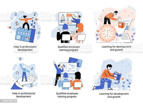 전문성 개발에 도움이됩니다 자격을 갖춘 직원 교육 프로그램 소프트웨어 개발 및 성장을 위한 학습 개념에 대한 스톡 벡터 아트 및 기타 이미지 Istock