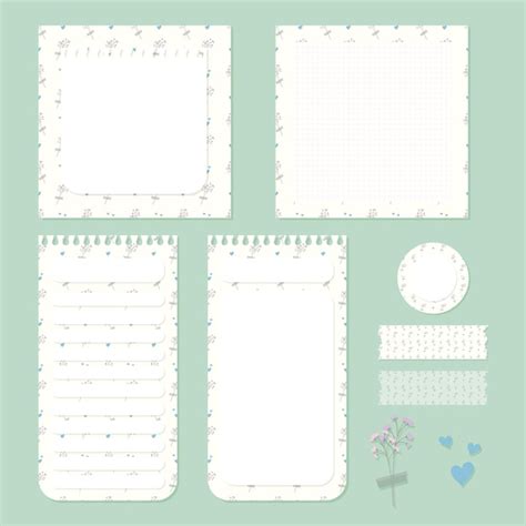 Premium Vector Cute Kawaii Pastel Memo Pad Notepad And Planner Stickers