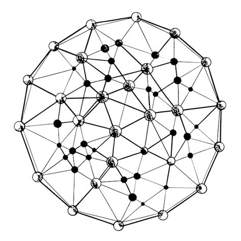Abstract Geometric Shape With Interconnected Dots And Lines Forming A