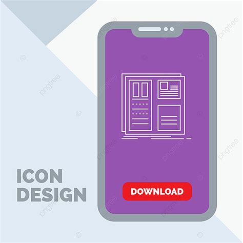 Design Grid Interface Layout Ui Line Icon In Mobile For Down Mobile Icons Line Icons Ui Icons
