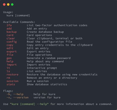 Github Ggp Kure Cross Platform Command Line Password Manager With Sessions