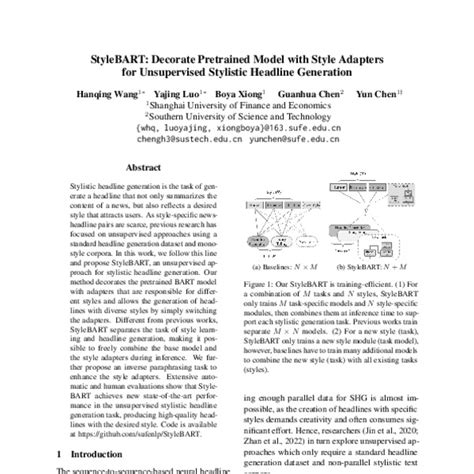 Stylebart Decorate Pretrained Model With Style Adapters For Unsupervised Stylistic Headline