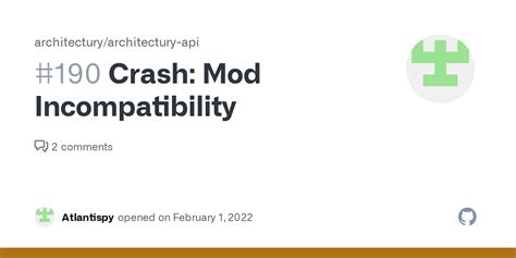 Crash Mod Incompatibility · Issue 190 · Architecturyarchitectury Api