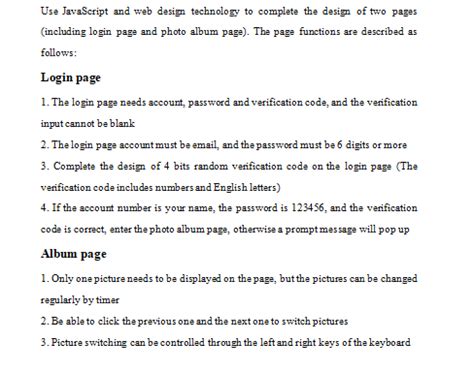 Solved Use Javascript And Web Design Technology To Complete Chegg