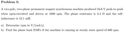 Solved A Two Pole Two Phase Permanent Magnet Synchronous