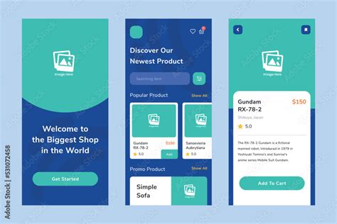 Online Shop Ecommerce Ui Design Template Vector Layout App Mobile Developer Suitable For