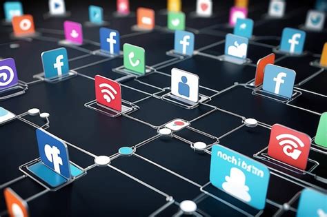 Social Networking Concept 3d Rendering Premium Ai Generated Image