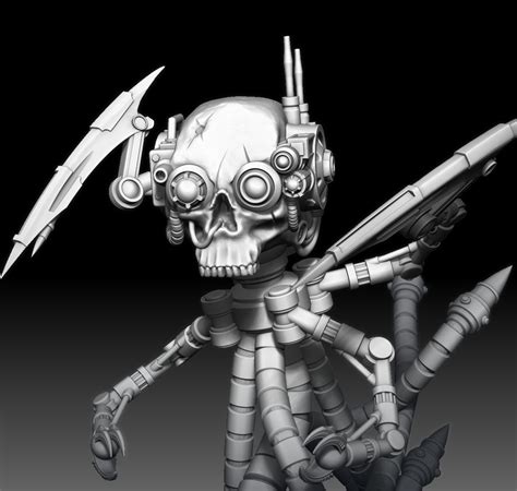 3d File Servo Assassin Skull Display Figure 💀・3d Printer Model To