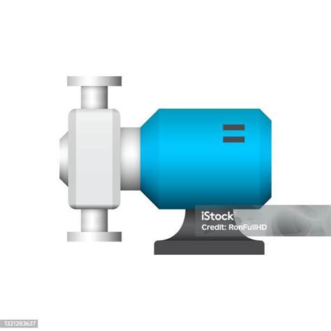 식음료 가공 산업을 위한 로타리 로브 펌프 및 전기 모터 벡터 아이콘 디자인 돌기에 대한 스톡 벡터 아트 및 기타 이미지