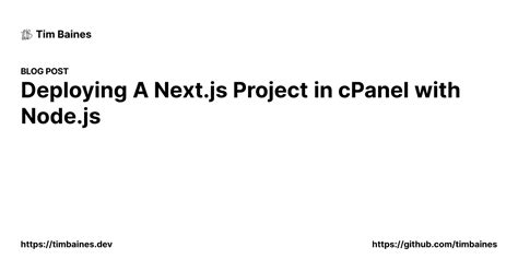 Deploying A Nextjs Project In Cpanel With Nodejs