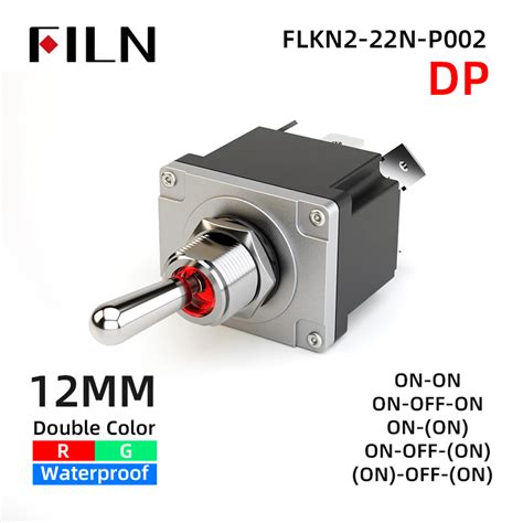 Filn 12mm Dpdt Toggle Switch Durable Waterproof And Customizable