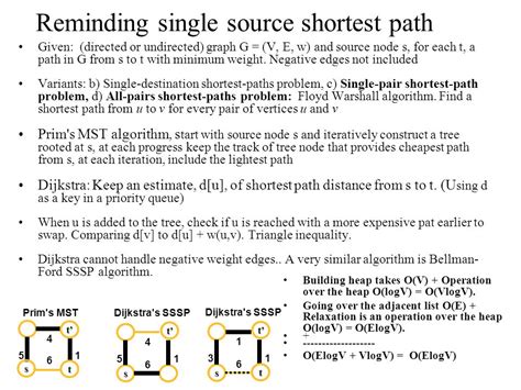 Single Source Shortest Path And Linear Programming Ppt Download