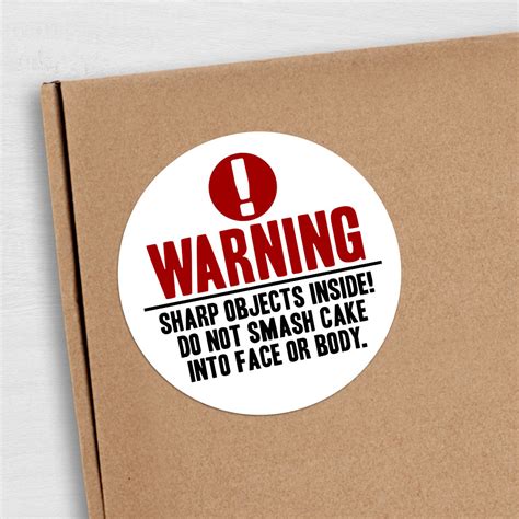 Warning Sharp Objects Inside Cake Dowel Stickers A Little Leafy
